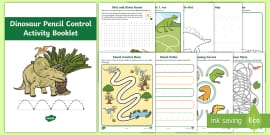 Dinosaur Pencil Control Worksheets - Twinkl