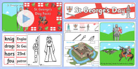 St. George's Day Colouring Pages (teacher made) - Twinkl