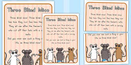Three Blind Mice Worksheet / Worksheet - Twinkl
