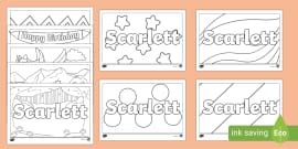 FREE! - Daena Name Simple Colouring Bookmarks - Twinkl