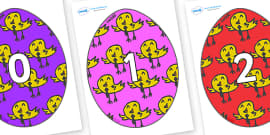 FREE! - Numbers 0-100 on Easter Eggs (Spots) (teacher made)