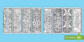 FREE! - * NEW * Rowan Mindfulness Name Colouring Bookmarks