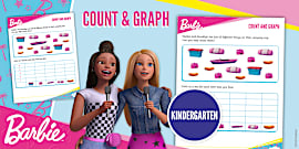 Barbie: Kindergarten Count and Add Within 10 Worksheet