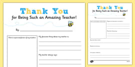 Thank You Letter Template - Primary English Resources