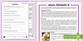 Queen Elizabeth II Resource Pack | Queen's Age and More!