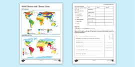 Biomes Worksheet - Twinkl - KS2 (teacher made) - Twinkl