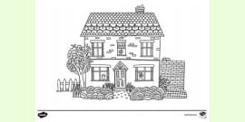 Rooms in a House Colouring Pages - KS1 - Homes - Twinkl