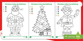 Winter Colour by Subitising Activity (teacher made) - Twinkl