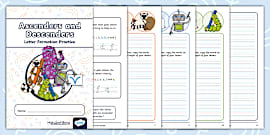 Descenders Handwriting Practice Worksheet
