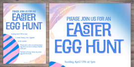 Easter Party Editable Poster (teacher made) - Twinkl