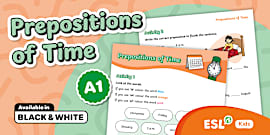 Prepositions of Time Activity Sheet [Teens, A2]