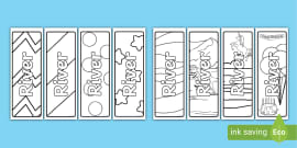 FREE! - River Mindfulness Name Colouring Bookmarks - Twinkl