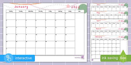 Blank Planning Template 2022 Calendar (teacher made)