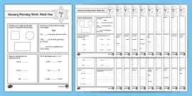 First Grade January Morning Work Bundle (teacher made)