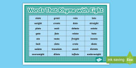Wordd That Rhyme with Look Word Mat (teacher made) - Twinkl