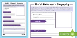 Sheikh Zayed Biography Writing Template (Teacher-Made)
