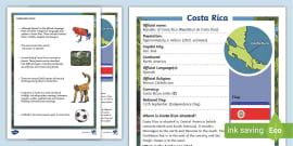 KS2 Costa Rica Fact Cards (Teacher-Made) - Twinkl