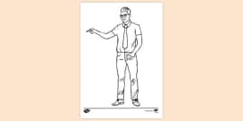 FREE! - Boy Pointing Towards Something Colouring Sheet | Twinkl