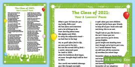 End of Year Poem Print-Out (Hecho por educadores) - Twinkl