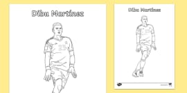 Recurso educativo - Dibujo de Maradona para colorear