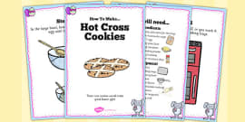 Hot Cross Buns Recipe - Recipe Cards (Teacher-Made) - Twinkl