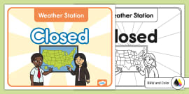 Weather Station Dramatic Play Open Sign (teacher made)