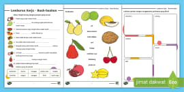 Lembaran Kerja Padankan Makanan (teacher made) - Twinkl