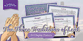 3 Pillars of Lent | Printable Poster Set | Twinkl USA