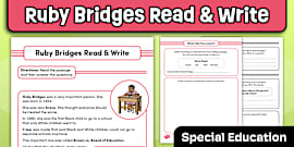 Ruby Bridges Read and Sequence Worksheet I Black History