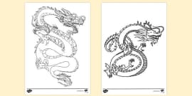 Chinese Dragon Colour by Number English/Romanian - Chinese Dragon Number
