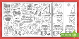 Winter Doodle Colouring Pages (teacher made) - Twinkl