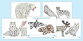 Safari Animals Button Placing Fine Motor Skills Activity