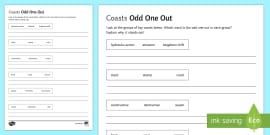 Coasts Mix and Match 1 Worksheet / Worksheet