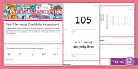 Year 2 Maths Assessment Pack Term 1 (teacher made) - Twinkl