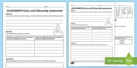 Places Where Democratic Decisions Are Made Worksheet