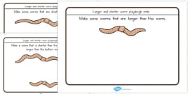 Longer and Shorter Caterpillars Playdough Mats - Longer And Shorter Worms