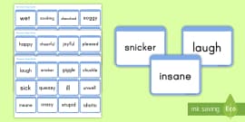 Shades of Meaning: Synonym Sorting Activity (teacher made)