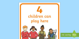 How Many Children Can Play Here Center Signs (teacher made)