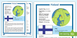 Finland Fact File Template, Finland, Europe, Country