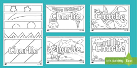 FREE! - Imogen Name Simple Colouring Bookmarks - Twinkl