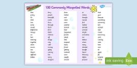 Commonly Misspelled Words | Teaching Resouce | Twinkl USA