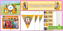 Sikh Vaisakhi Colouring Cards (teacher made) - Twinkl