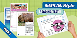 Year 3 NAPLAN-Style Reading Test 5 Digital Form