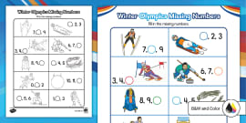 Winter Olympics Number Match-Up (teacher made) - Twinkl