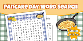Pancake Day Word Search Printable Puzzle | Twinkl