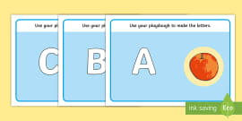 A to Z Alphabet Modelling Dough Mat (teacher made) - Twinkl