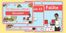 Restaurant Role Play (Biachlár - Dráma - Sa Bhialann) Gaeilge