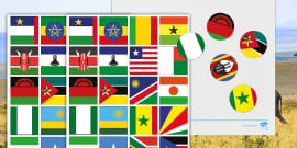 Flags of Africa Word Mat (teacher made) - Twinkl