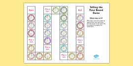 Telling the Time Board Game - Maths (teacher made) - Twinkl
