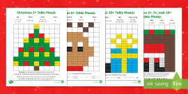 Spring Differentiated Multiplication Mosaics to 12x - Twinkl